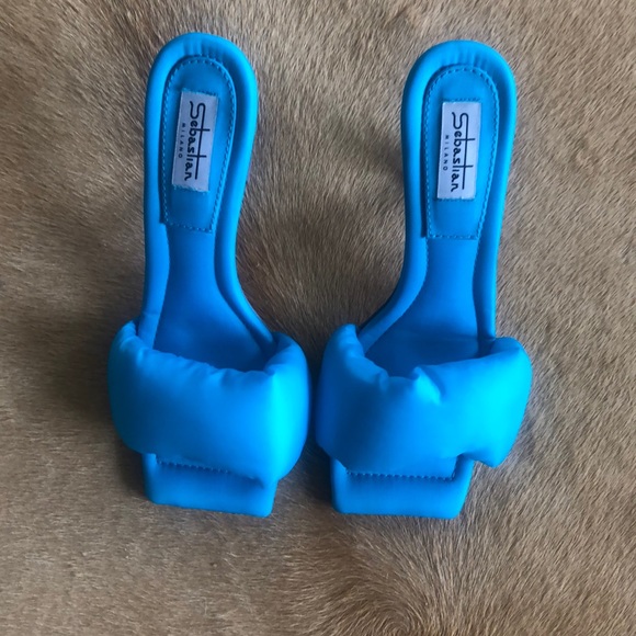 Sebastian Milano | Shoes | Sebastian Milano Electric Blue Sandal Slides ...